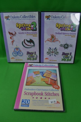 3 Dakota Collectibles Embroidery Design CD-ROM,Spring Mixer 2,Scrapbook ...