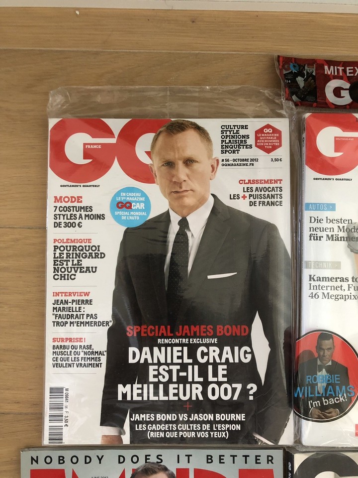 Set Of 7 JAMES BOND 007 DANIEL CRAIG GQ Magazines NO TIME TO DIE RARE ...