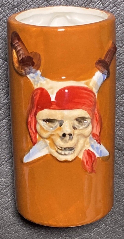 Pirate Skull Jolly Roger Grog Cup Ceramic Vintage DW542 - FREE Shipping ...