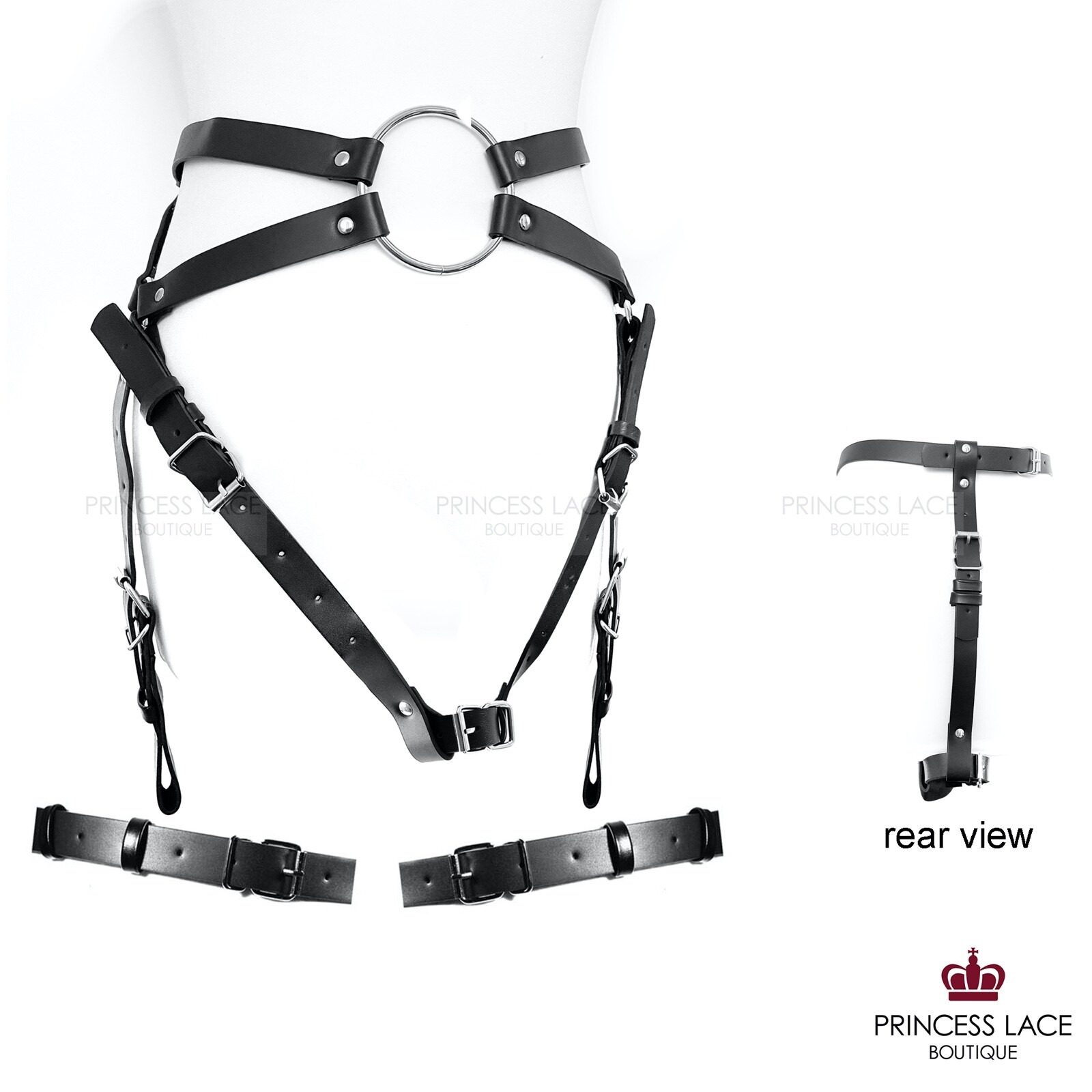 UK6-30 Plus Size Synthetic Leather Harness Restraint Magic Wand Belt ...