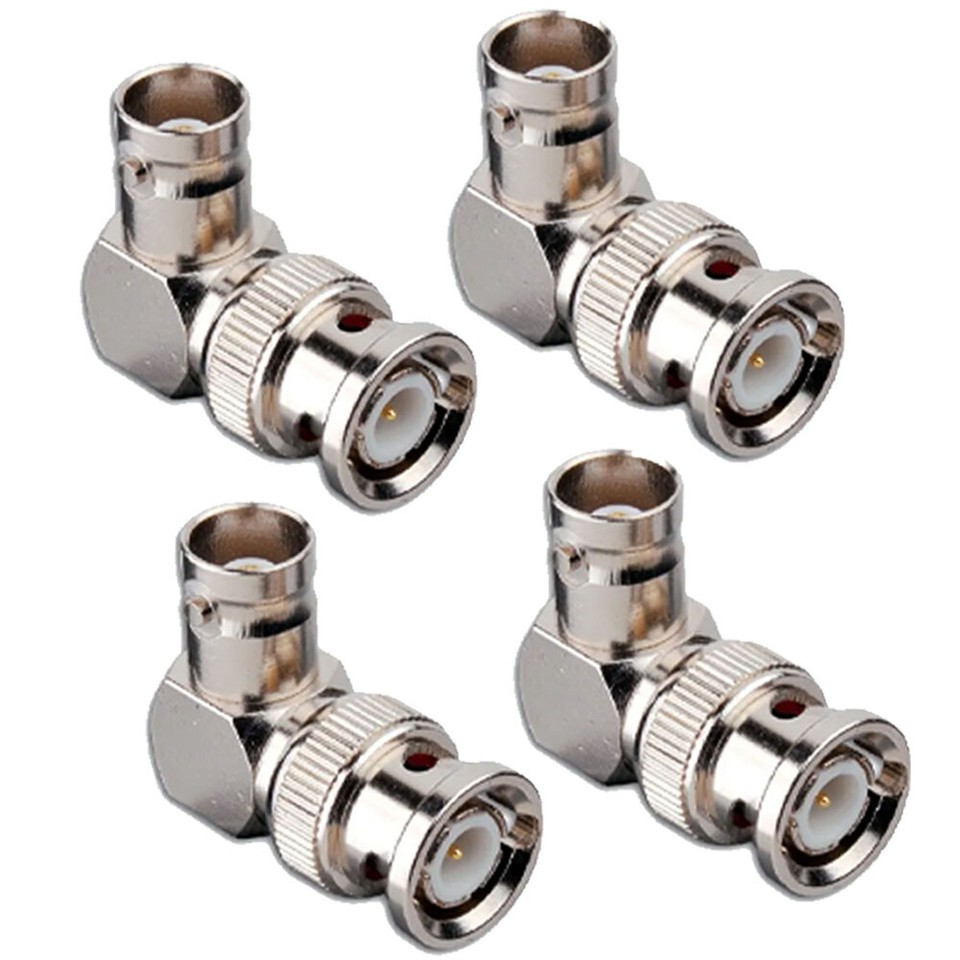 4/8PC BNC Right Angle Adapter Male To Female RF Coax Cable Adapters 90 ...