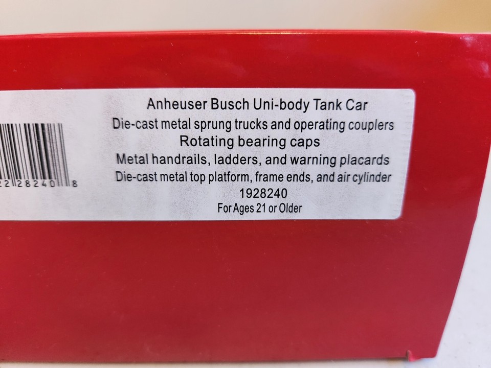 Lionel Anheuser Busch Tank Car 1928240 | eBay