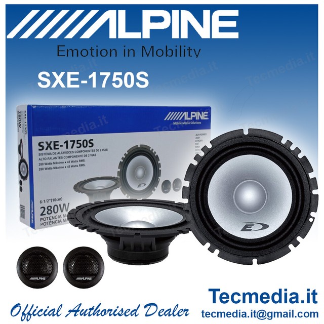 Alpine Sxe-17cs Sistema separato Woofer Tweeter Max 280w RMS 45w - 16 5 ...