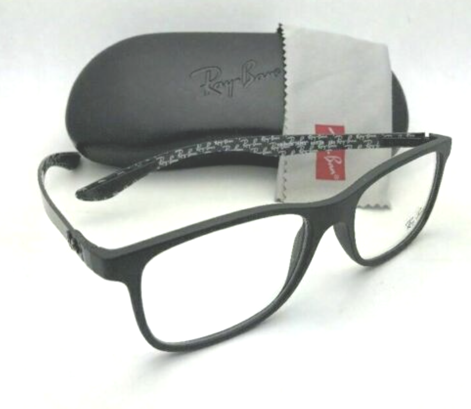 New Ray-Ban Reading Glasses RB 8903 5263 55-18 Black Carbon-fiber ...