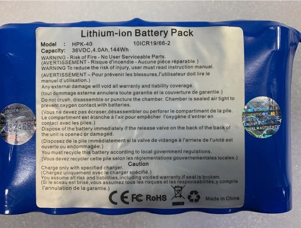 Lithium Ion battery Pack HPK-40 36VDC, 4.0Ah, 144Wh 🔴GENUINE | eBay