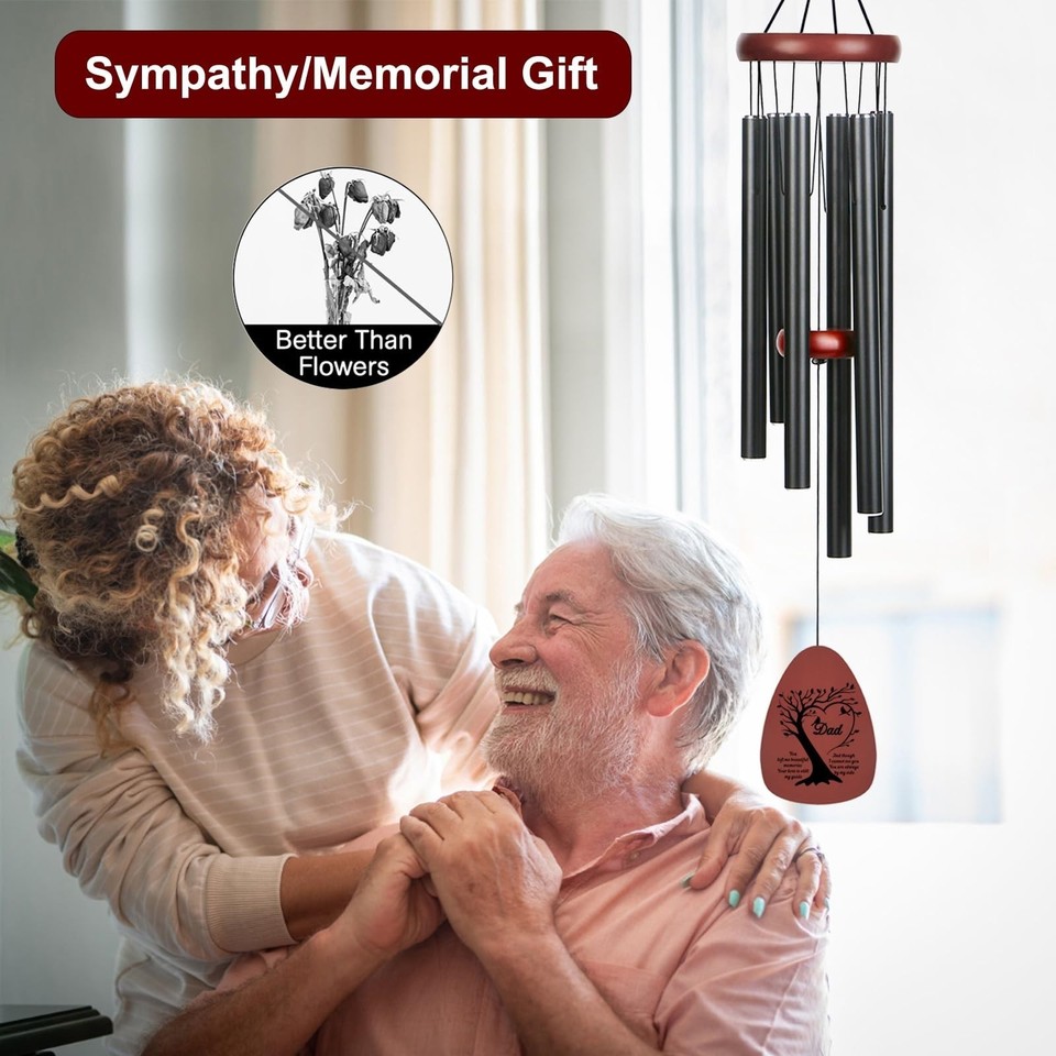 Memorial Gifts for Loss of Father Dad - Memorial Wind Chimes Sympathy ...