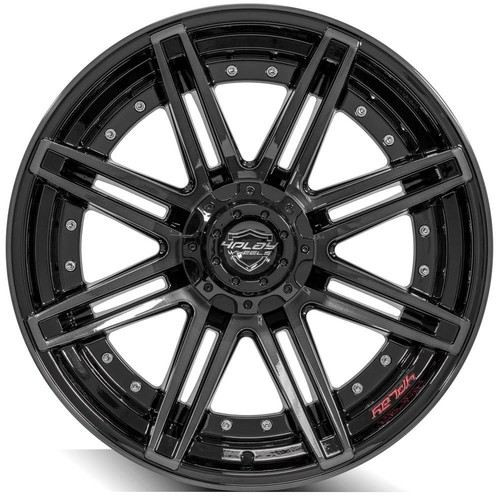 4P08 22x10 Black 4PLAY Rims & 285/45R22 RT Tires, TPMS Set 5X127 ...