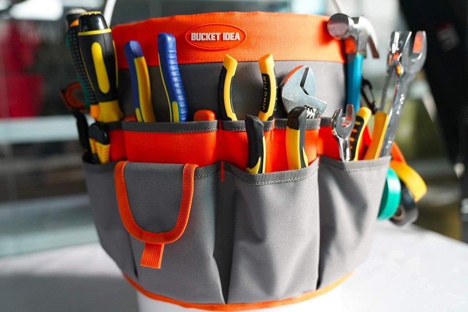 Bucket Idea Bucket Tool Organizer With 35 Pockets Fits to 3.5-5 Gallon ...