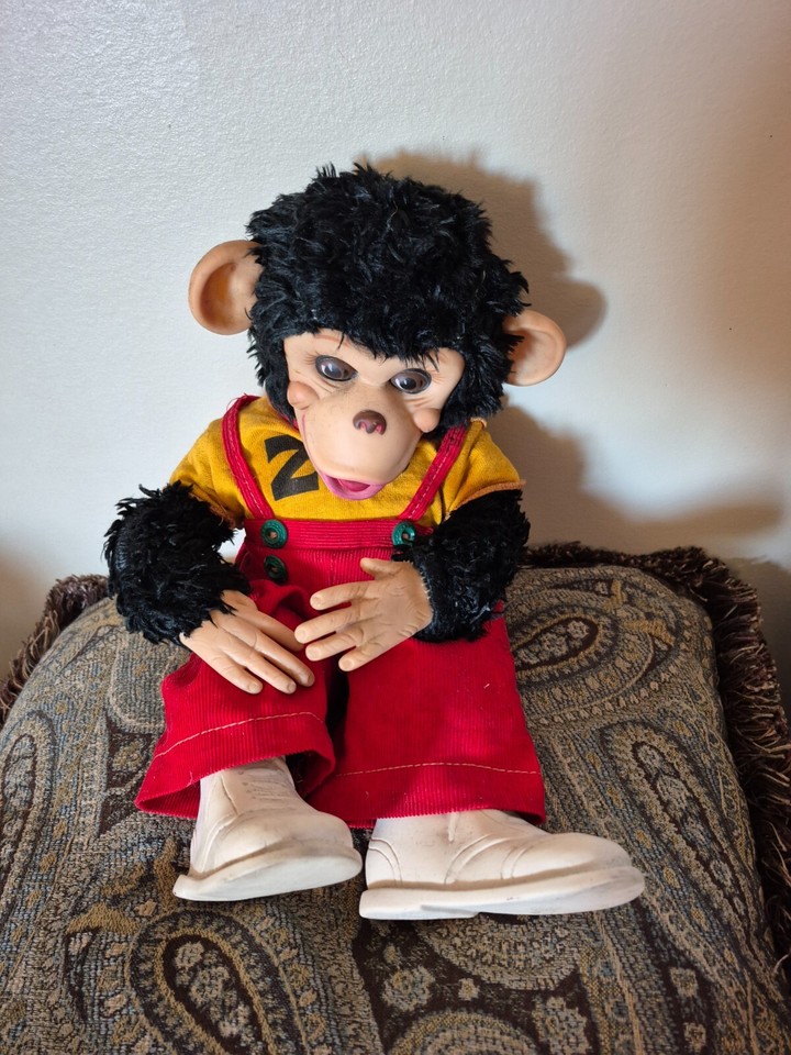 Vintage Zip The Monkey Rubber Face 16" Plush Doll Rushton Co. Zippy ...