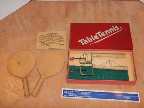 ANTIQUE, ORIGINAL TABLE TENNIS / PING PONG SET, UNBRANDED, MADE IN ...
