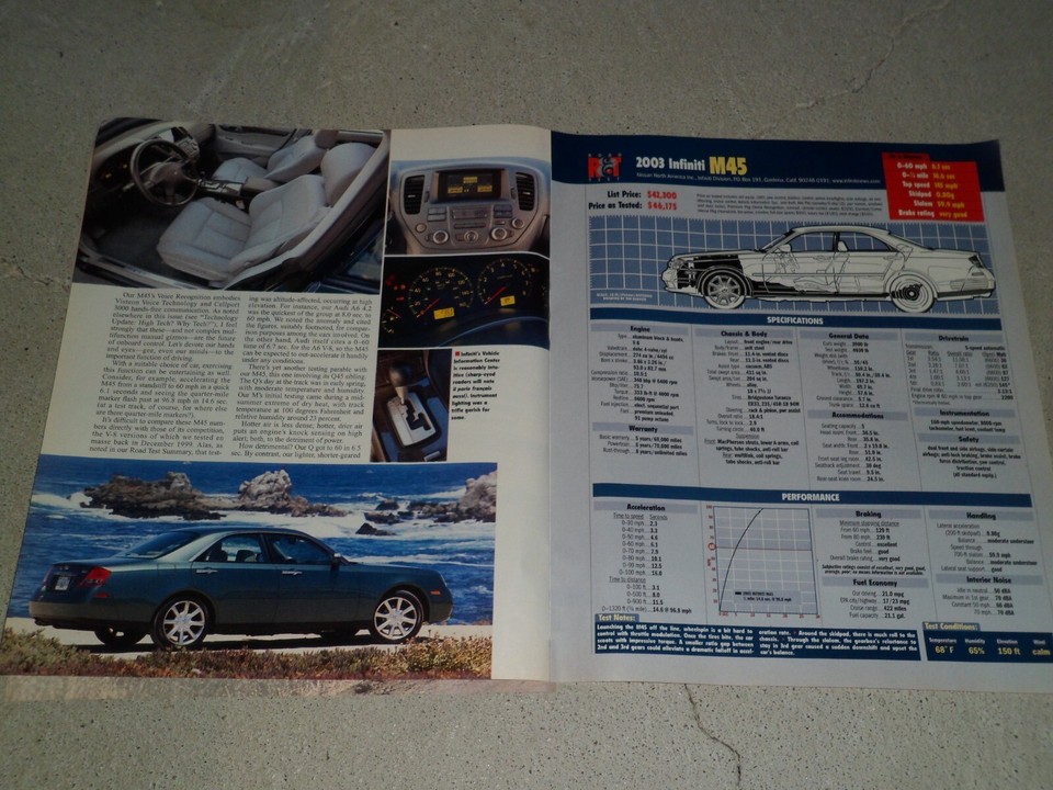 2002 GMC ENVOY XL 2003 INFINITI M45 AD / ARTICLE | eBay