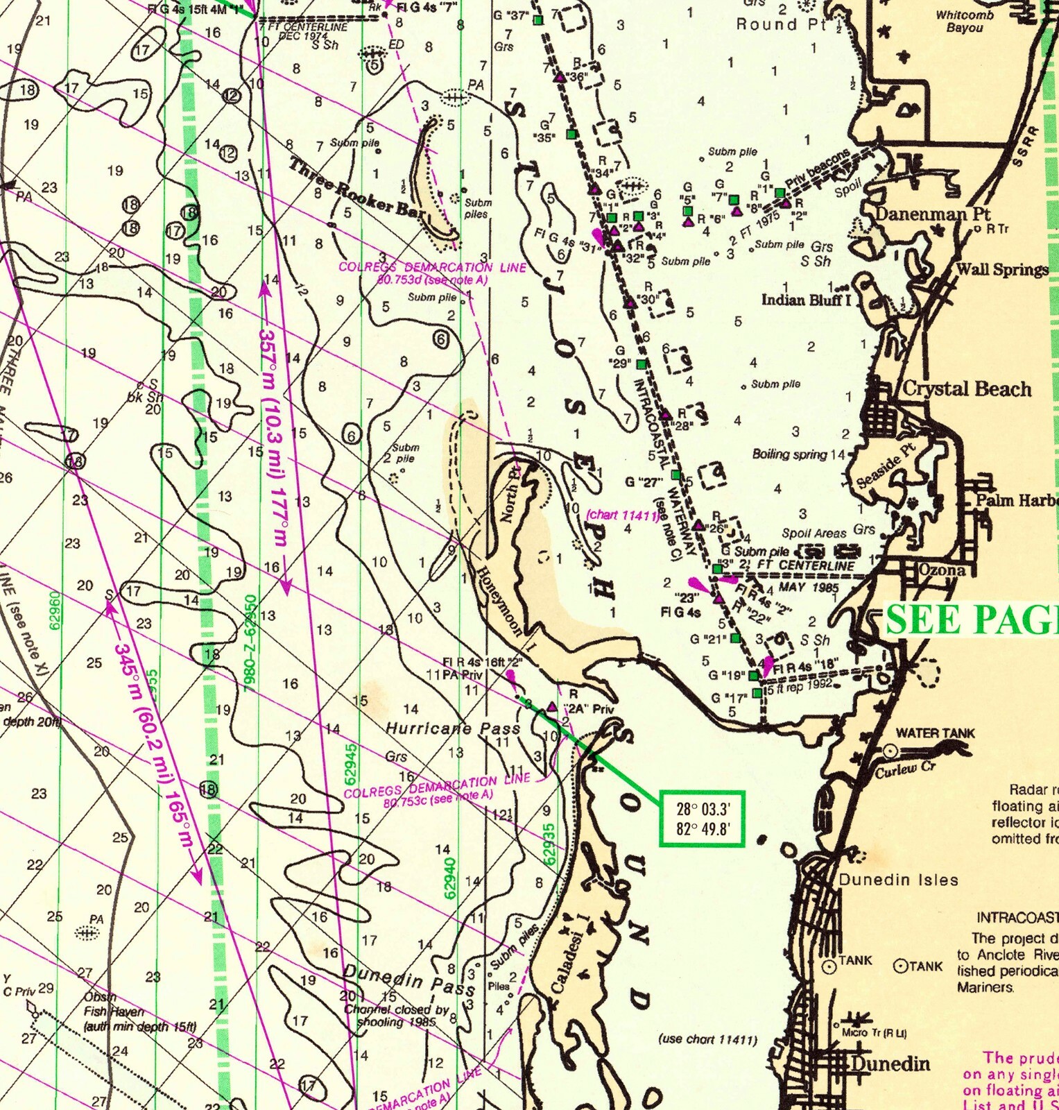 1996 Nautical Chart Map of St Joseph Sound Florida Clearwater Tarpon ...