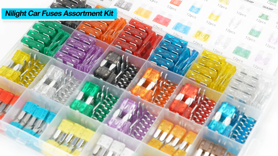 Nilight 372 PCS Car Fuses Assortment Kit Standard Mini LP Mini Micro2 ...