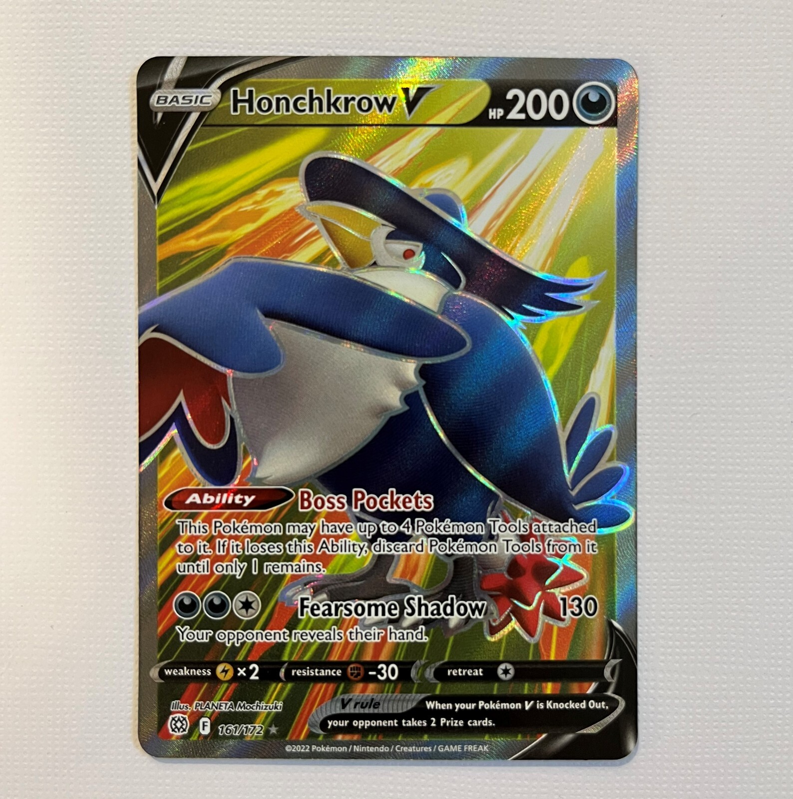 Pokémon Brilliant Stars - Honchkrow V - Full Art NM+/MINT - 161/172 | eBay