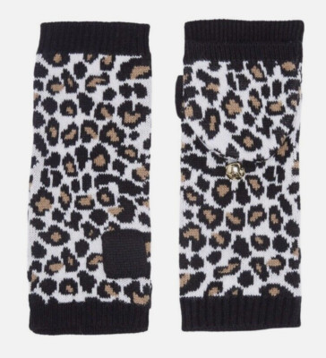 MICHAEL Michael Kors Fold Over Thumbhole Cuffs Sporty Leopard Print Arm ...