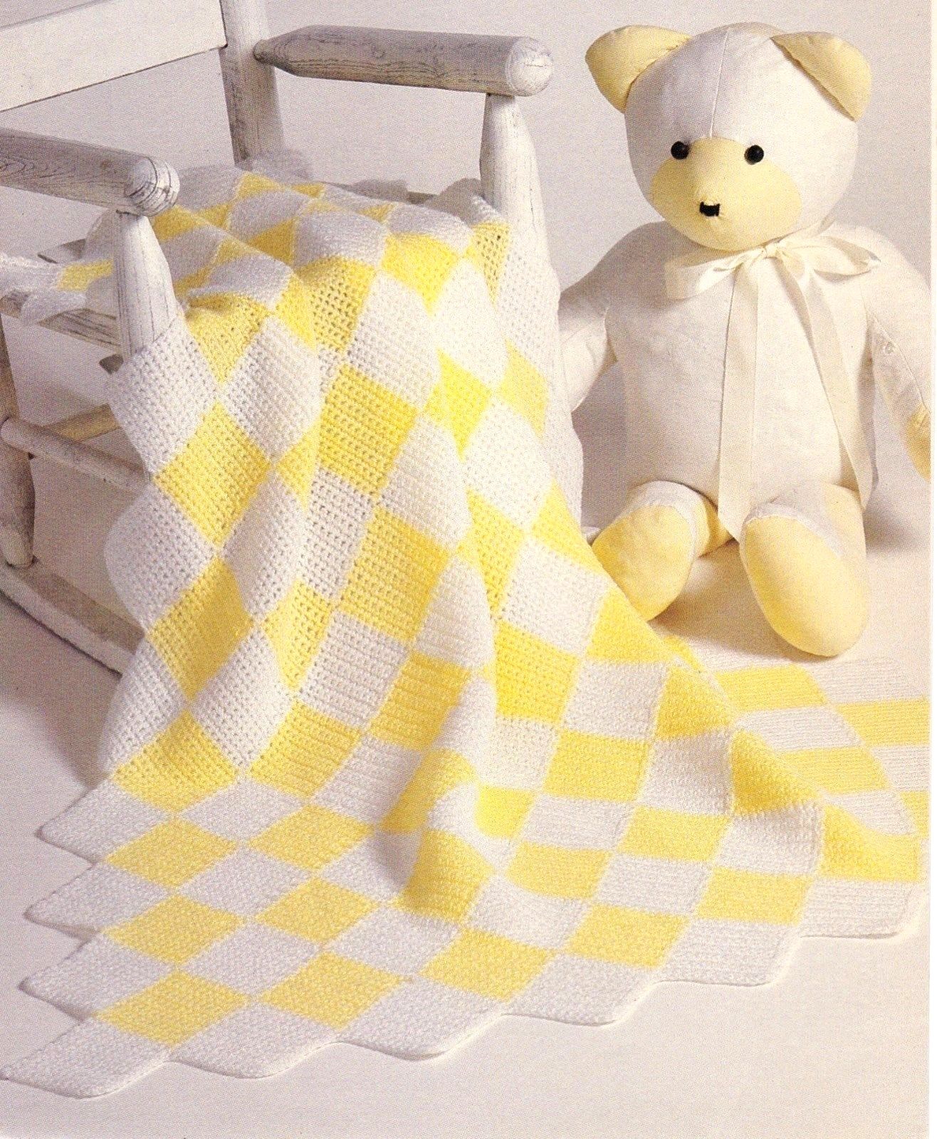 SUNNY Diagonal Square Baby Afghan/Crochet Pattern INSTRUCTIONS ONLY | eBay