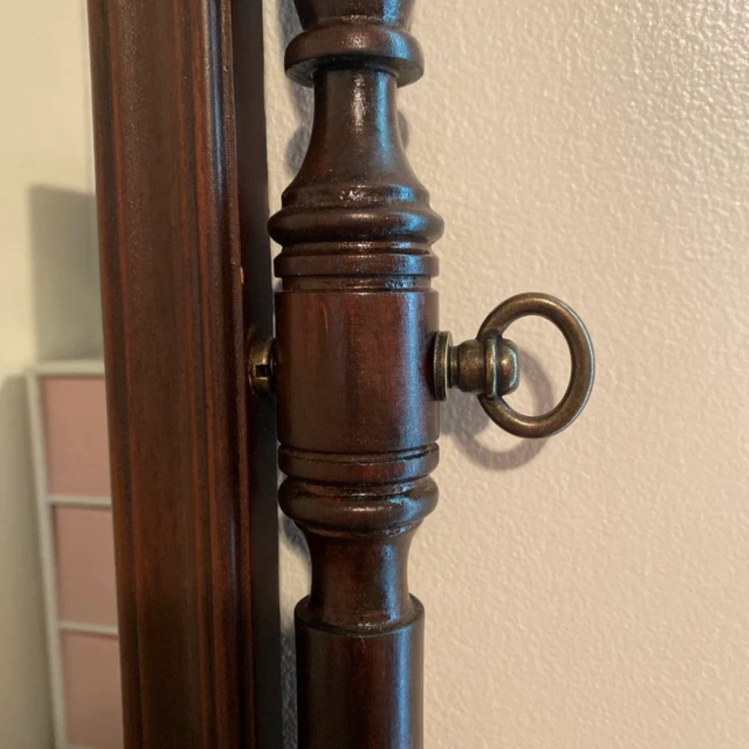 SMALL Polished Brass Steel Cheval Mirror Mount Set vintage retro old ...