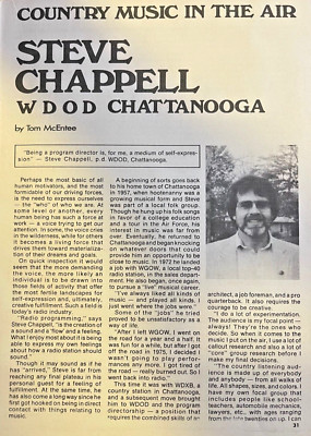 1982 Steve Chappell Program Director WDOD Radio Chattanooga Tennessee ...