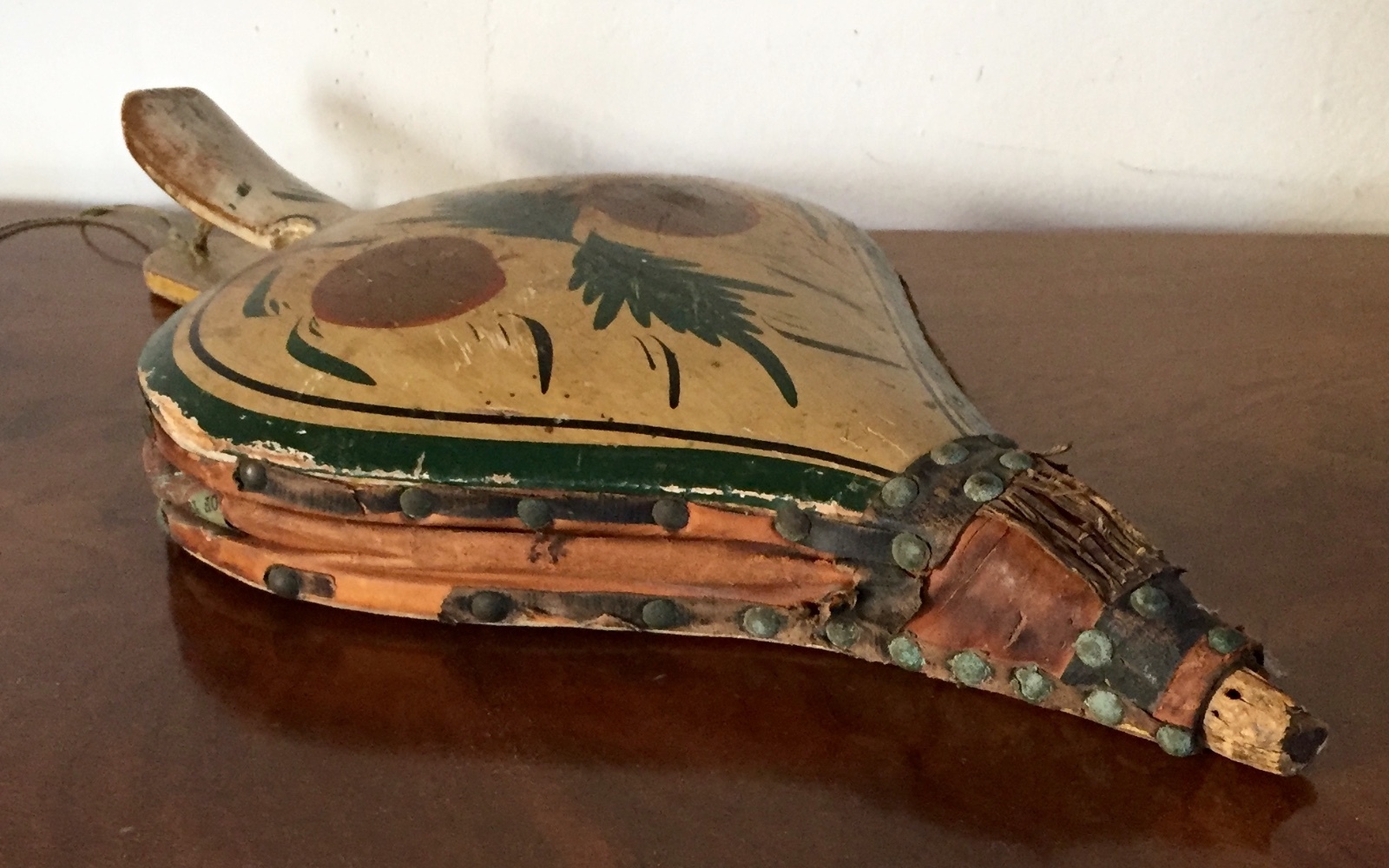 Antique 19th c. American Federal Paint Decorated Bellows for Fireplace ...