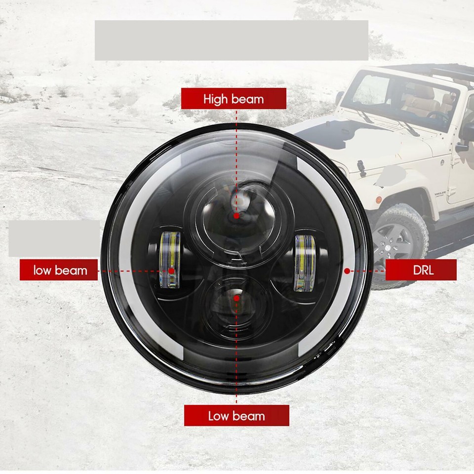 Pair 7" LED Headlight For TOYOTA LAND CRUISER FJ40 FJ45 FJ50 FJ55 FJ60 ...