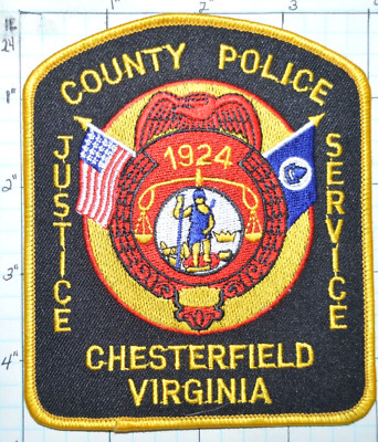 VIRGINIA, CHESTERFIELD COUNTY POLICE DEPT PATCH | eBay