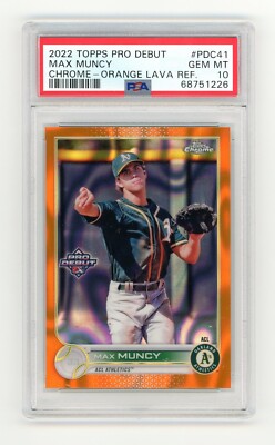 2022 Topps Pro Debut Chrome Max Muncy #PDC-41 Orange Lava #'d /25 PSA ...