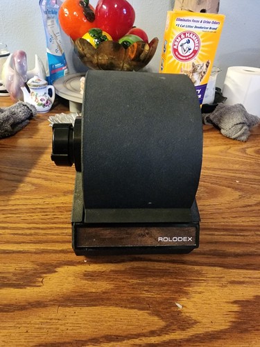Vintage Rolodex Model 1753 Tabletop Metal Black With Unused Cards ...