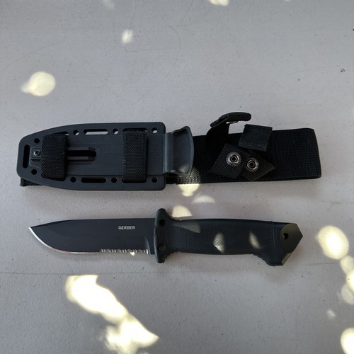 GERBER LMF II Infantry Knife with Sheath All Black - New | eBay