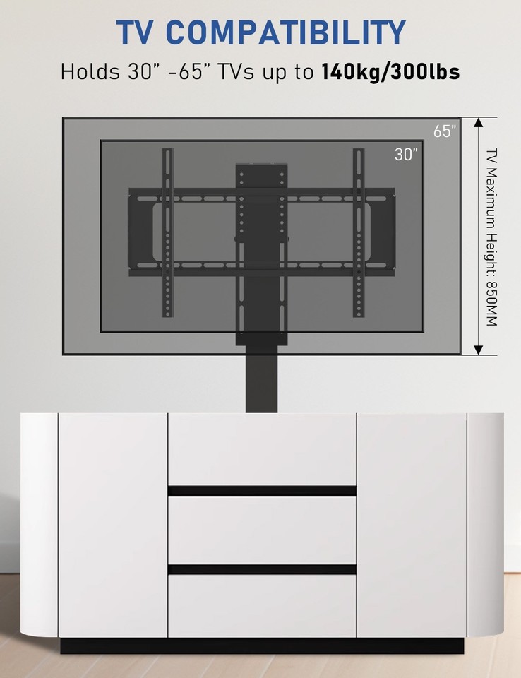 40~100in Electric TV Lifting 150cm Stroke 140kg Load Large LED ...