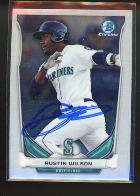 2014 Bowman Chrome AUSTIN WILSON Signed Card autograph auto MARINERS ...