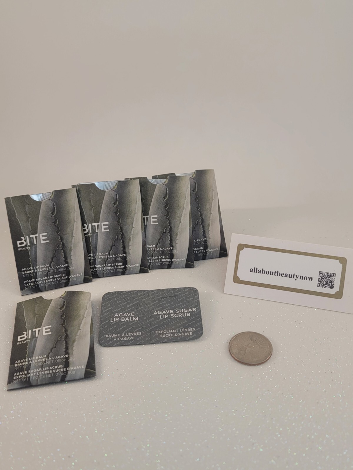 BITE Beauty Agave Lip Balm 0.18 oz & Sugar Scrub 0.18 oz Sample Packets ...