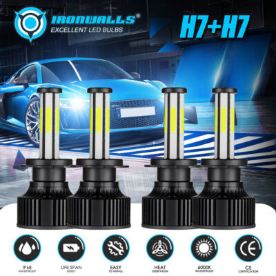 6-Sides LED Headlight Bulbs Kit Hi Lo Beam For Mercedes Benz GL350 ...