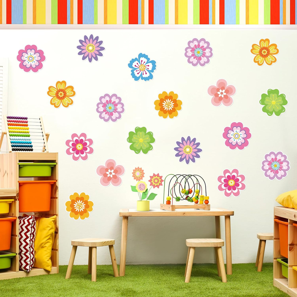 54 piezas de recortes de flores de primavera con doble impresión de ...