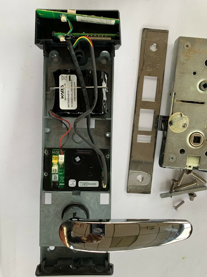 Used Saflok MT RFID Hotel Lock Bright Chrome Stainless Steel look BLE ...