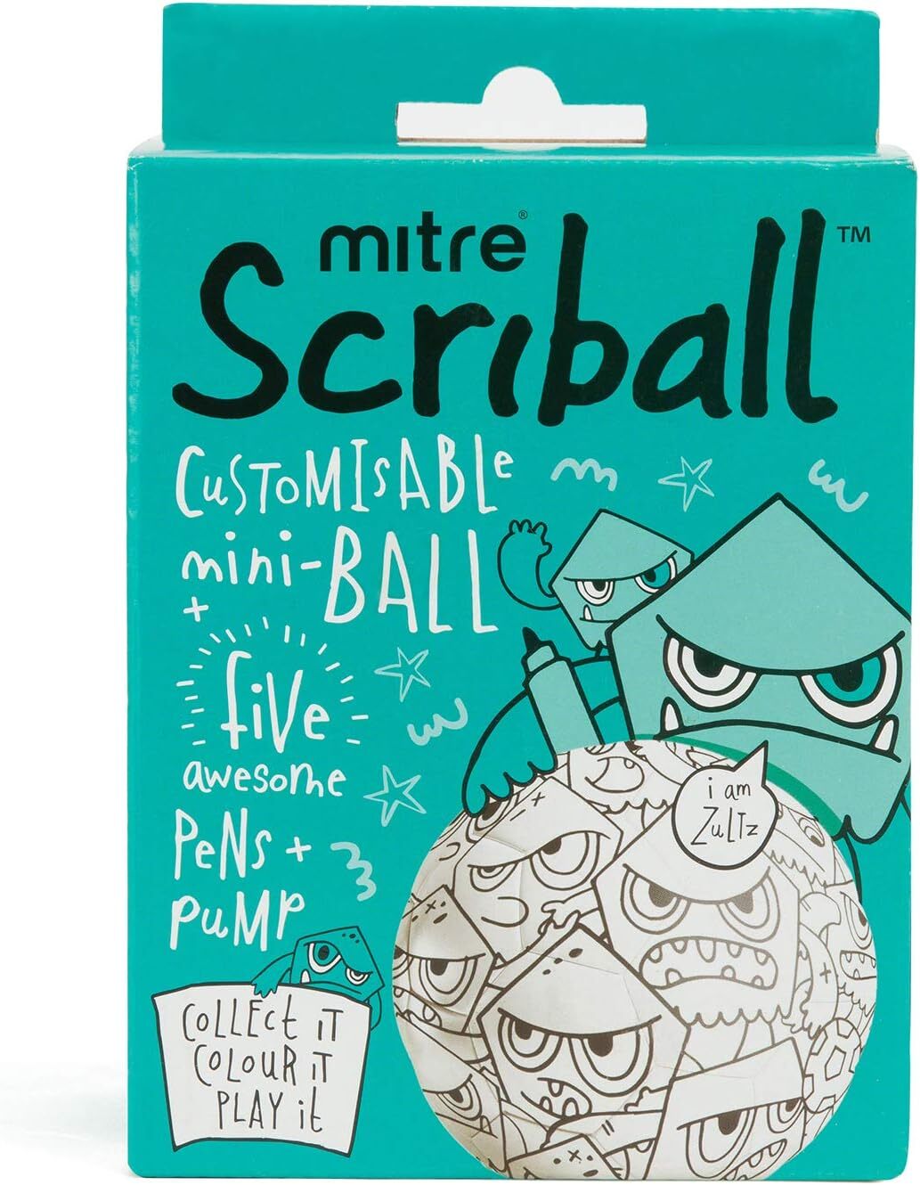 Mitre Scriball Personalisable Mini Football With Colouring Pens for ...