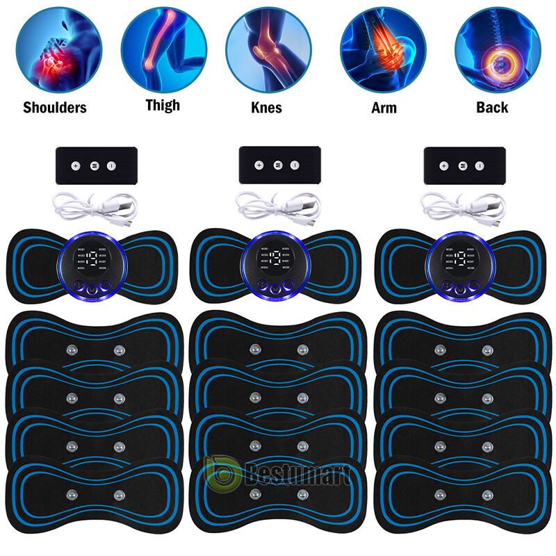 2-20Pc Pulse Tens Unit EMS Massager Back Full Body Muscle Stimulator ...