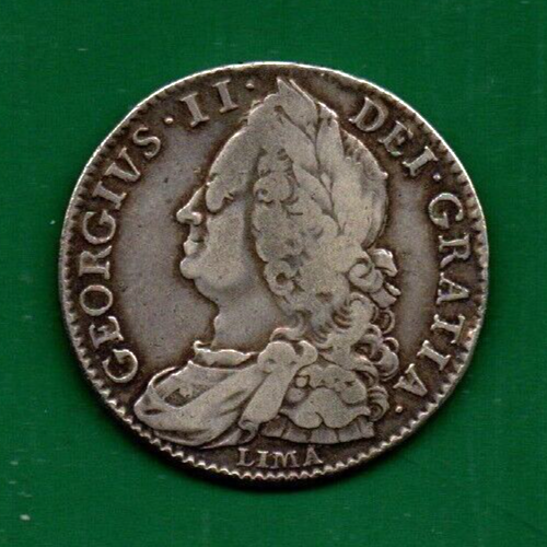 1746 UK George II half crown LIMA silver coin | eBay
