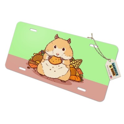 Hamster Eating Stash of Food Novelty Metal Vanity Tag License Plate | eBay