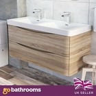 Double 1200mm Vanity Unit & Under Sink Storage With Resin Wash Basin ...