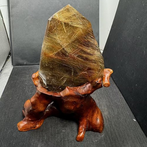 2.39LB Top Rare Natural gold Rutilated crystal quartz Specimen healing ...