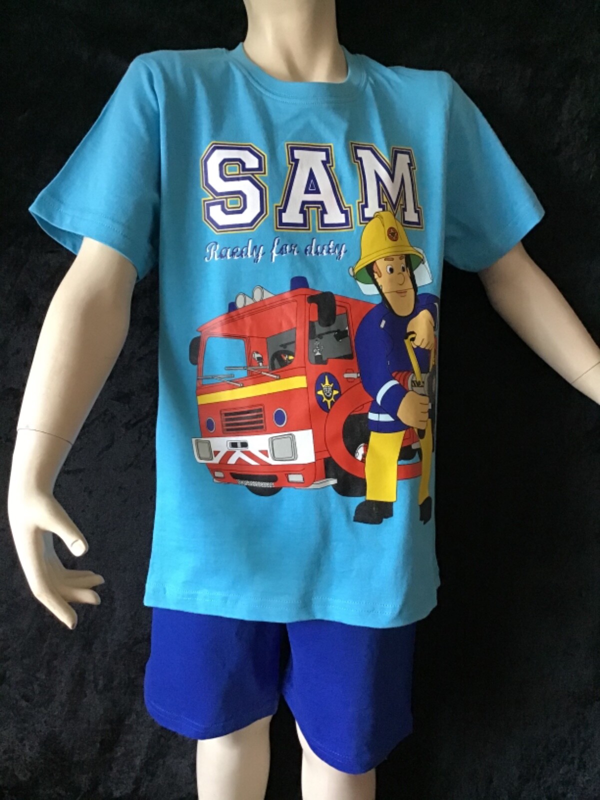 Feuerwehrmann Sam Kinder Schlafanzug Pyjama Shorty,128,Junge Print ...