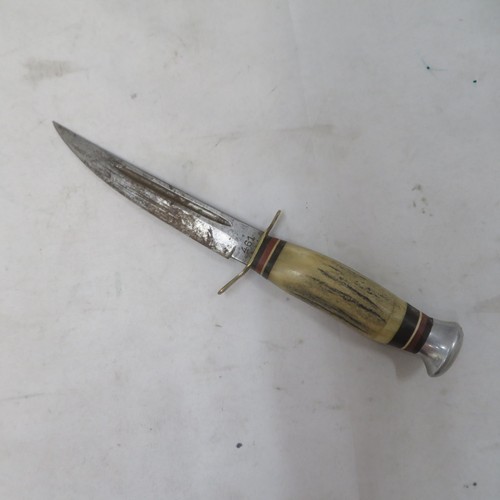 Vintage Edge Brand 461 Solingen German Stag Fixed Blade Knife 5" Blade ...