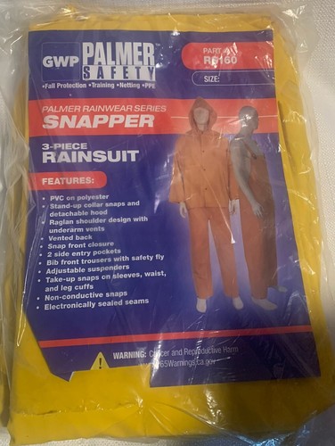 LG- GWP Palmer Safety Rainwear, Snapper Series 3-Piece PVC Rain Suit ...