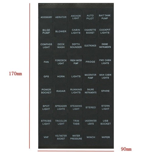 45pc Car / Boat Fuse Box Stickers Decal Labels Instrument Board Panel ...