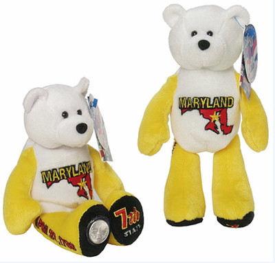 COIN BEAR #7 MARYLAND State Quarter Plush Collectible 9" Bear Ltd ...