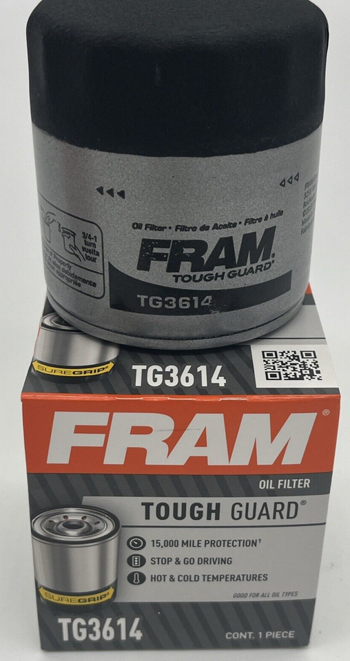 2 NEW Fram TG3614 Tough Guard Oil Filter Spin On With Sure Grip 2 ...
