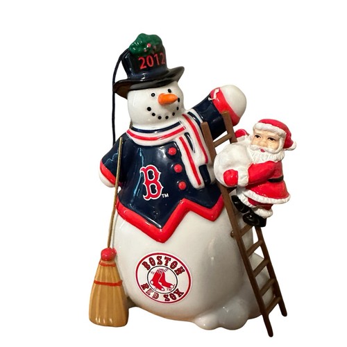 2012 Boston Red Sox Danbury Mint Santa’s Snowman Christmas Ornament ...