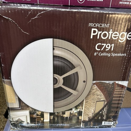 Proficient Protege C791 In-Ceiling Speaker 8" Woofers 1" Tweeter White ...