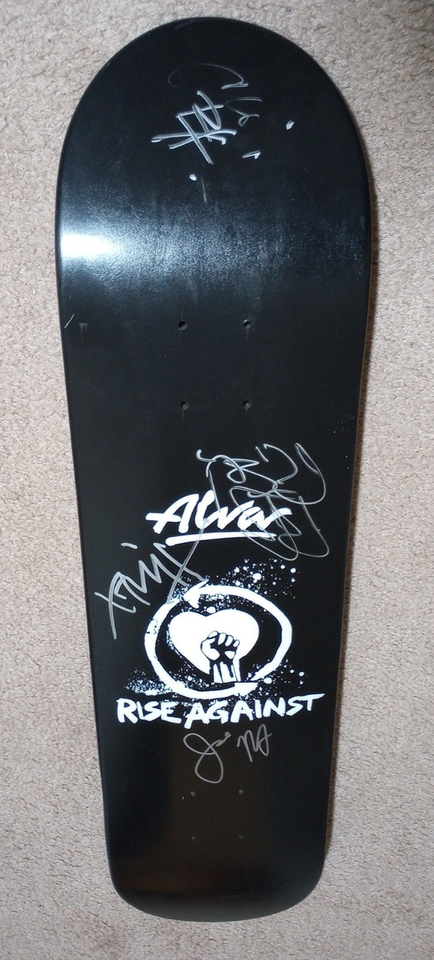 SIGNED Rise Against - Tony Alva HeartFist Skateboard Skate Deck - 2006 ...