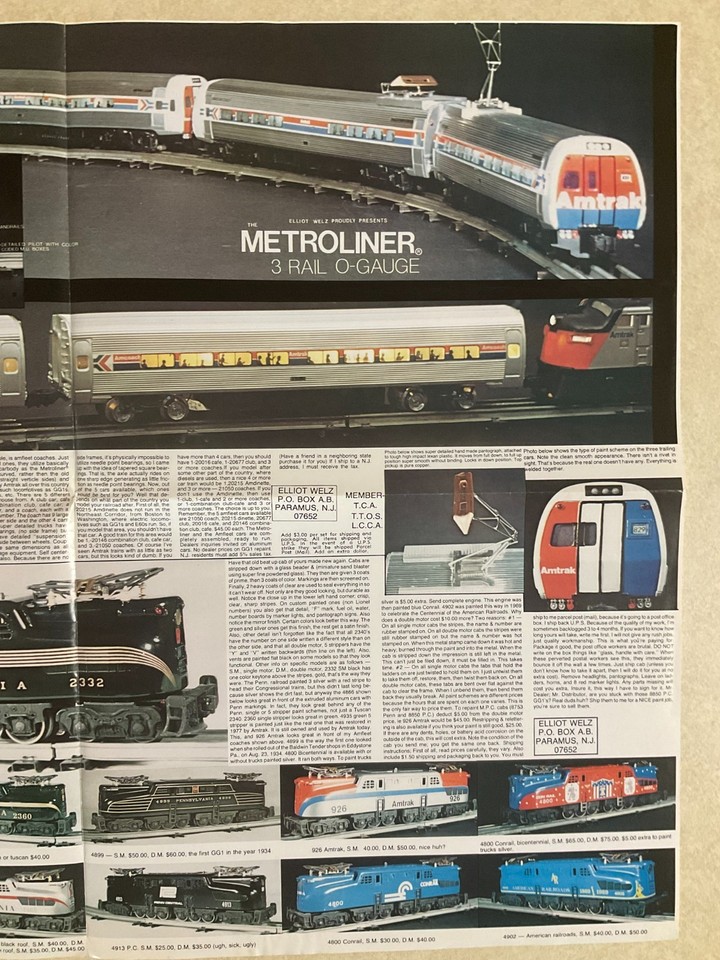 Vintage Elliot Welz Metroliner Model Train Restoration 22"x17" Rare ...